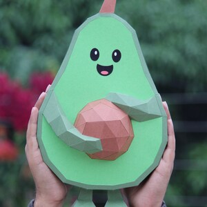 3D Papercraft Avocado Model SVG and PDF Diy Paper Model Sculpture ...