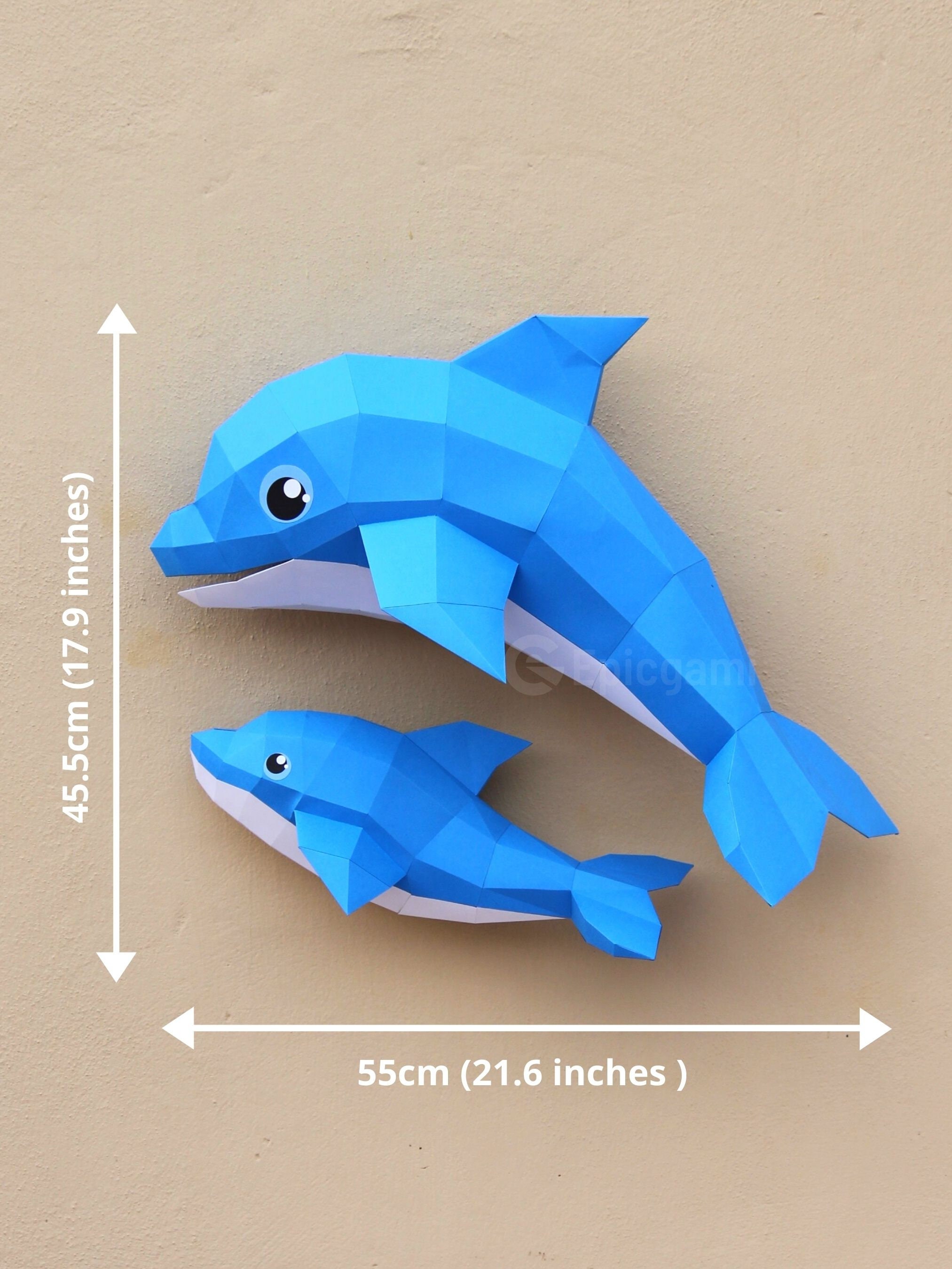 Dauphin Papercraft SVG et PDF papercraft poisson maman et - Etsy Canada