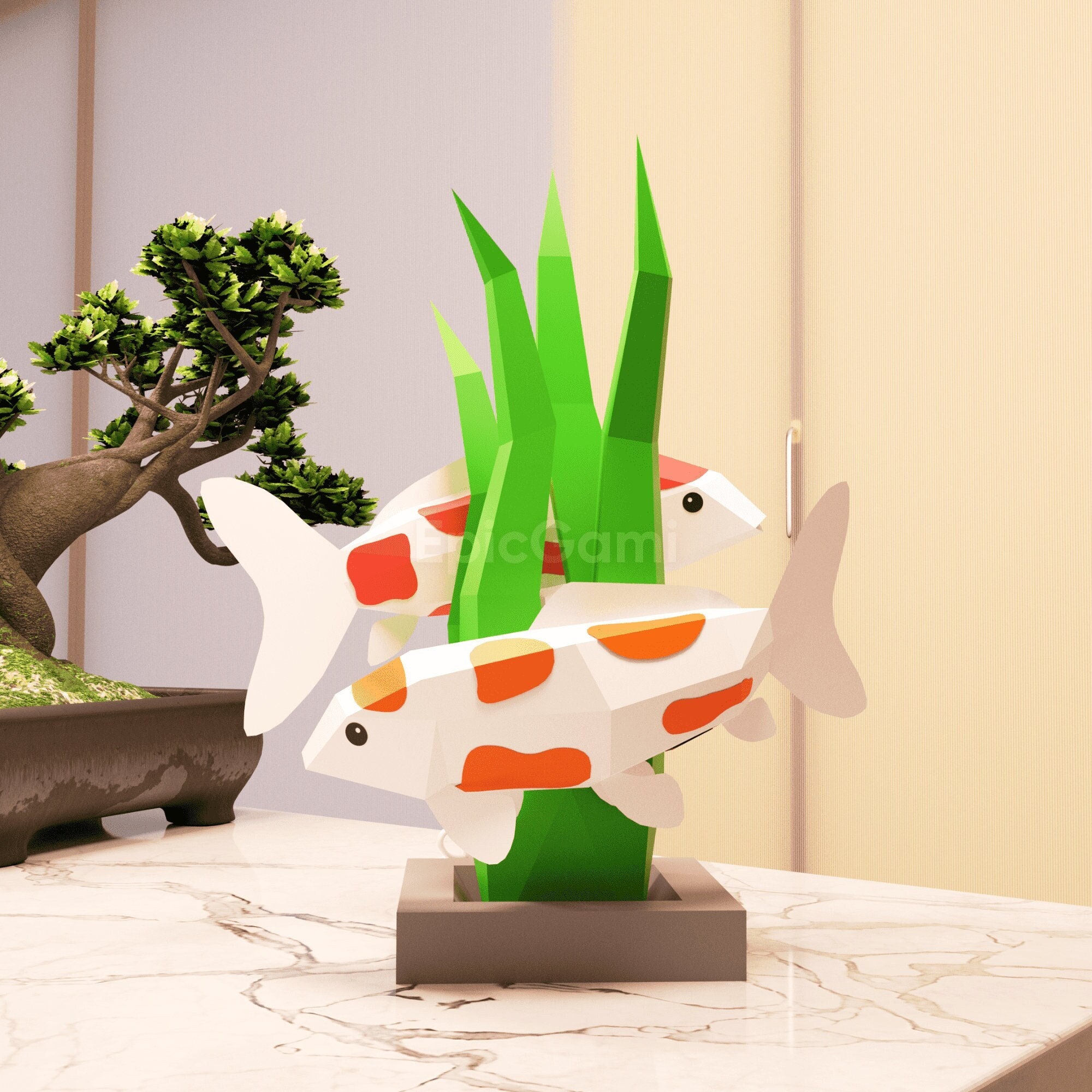 Koi Papercraft Template Svg and Pdf, Diy Papercraft Koi Model - Etsy ...