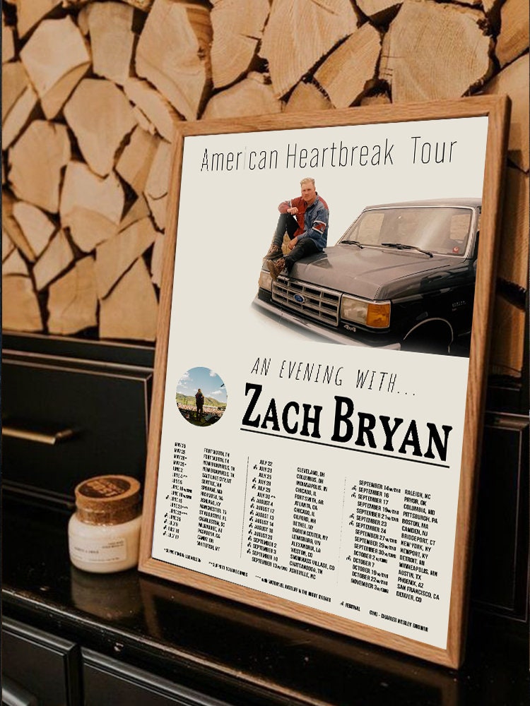 Zach Bryan American Heartbreak Tour Poster Starting at AU$18.87 By ...