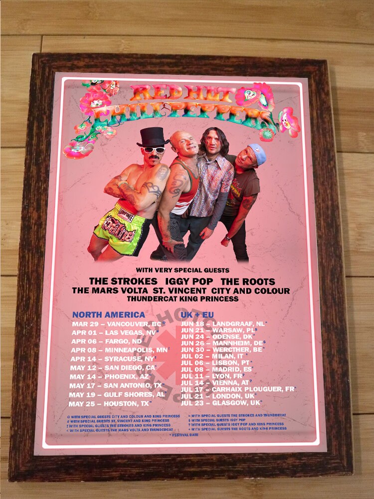 Red Hot Chili Peppers 2023 World Tour Poster