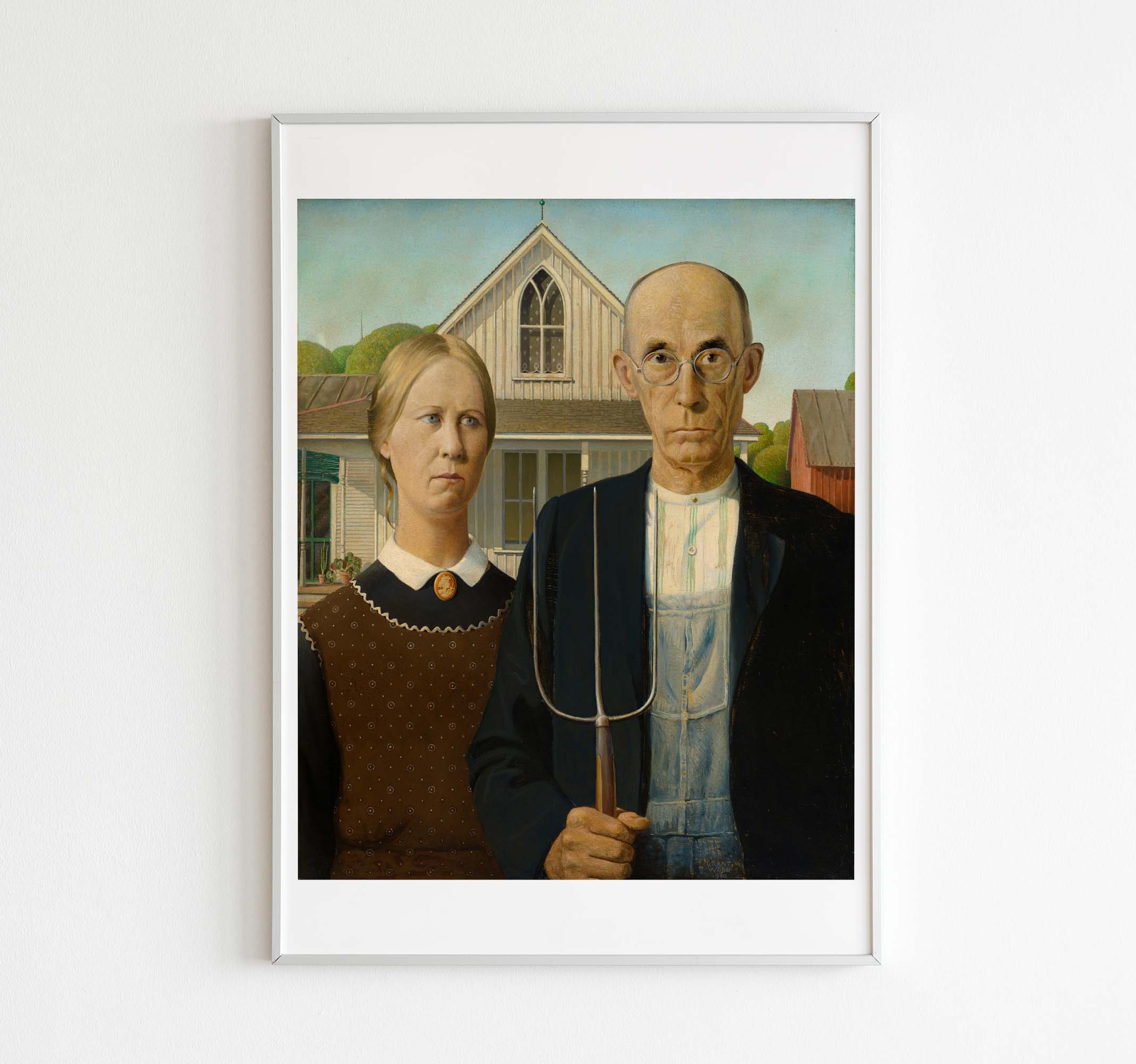 Grant Wood American Gothic 1930 Vintage Poster - Etsy