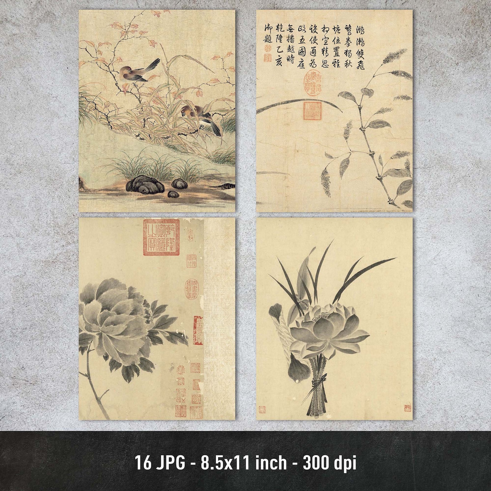 Antique Chinese Papers Digital Paper Vol.1 Vintage - Etsy