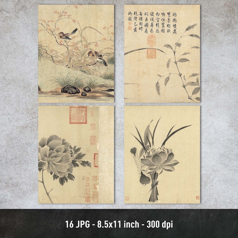 Antique Chinese Papers Digital Paper Vol.1 Vintage - Etsy