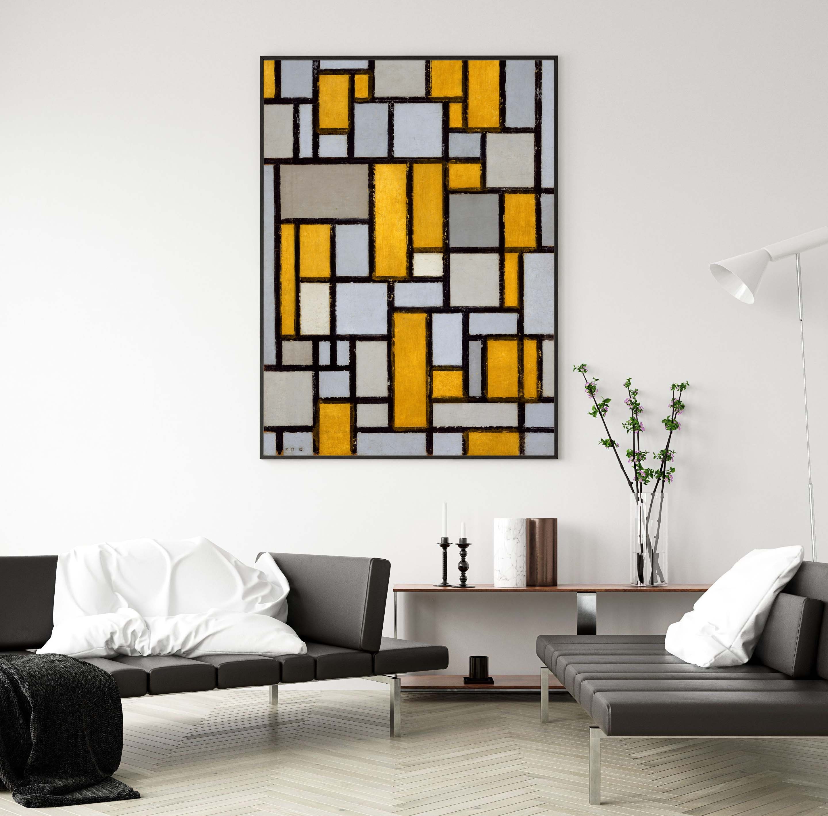 Piet Mondrian - Composition With Grid No 1, Downloadable Poster, Poster ...