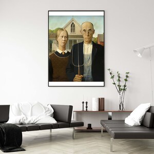 Grant Wood - American Gothic, 1930, Vintage Poster, Downloadable Art ...