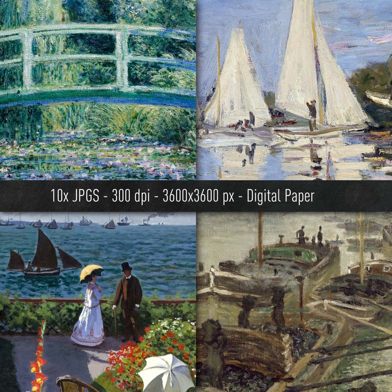 Claude Monet Vol.2 10 Different Images Digital Paper - Etsy