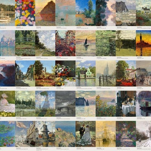 Wall Collage Kit, Claude Monet Paintings, Collection of 60 Images, Wall ...