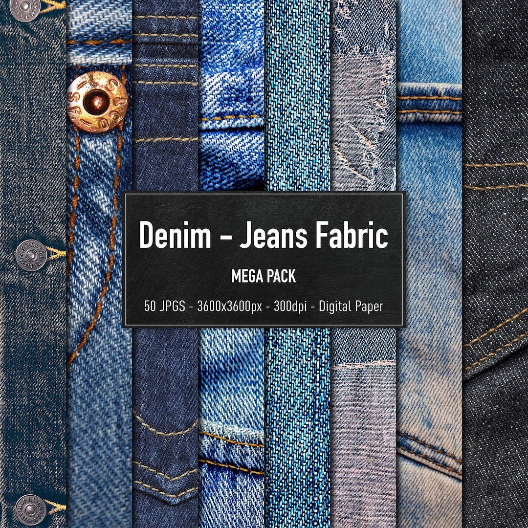 Denim - Jeans Texture - Mega Pack, 50 Different Real Images, Digital ...