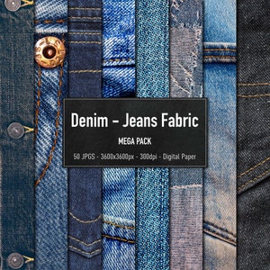 Denim - Jeans Texture - Mega Pack, 50 Different Real Images, Digital ...