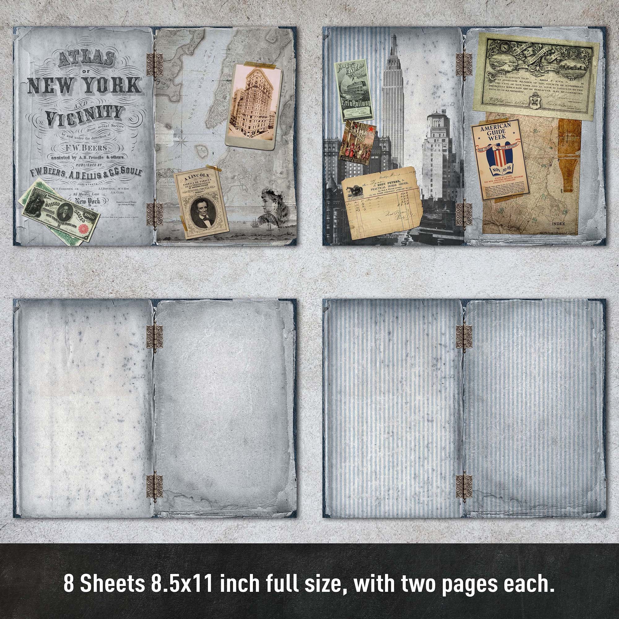 Junk Journaling Kit "new York", Printable Collage Sheets for ...