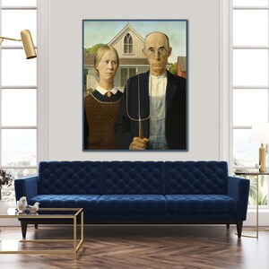 Grant Wood - American Gothic, 1930, Vintage Poster, Downloadable Art ...
