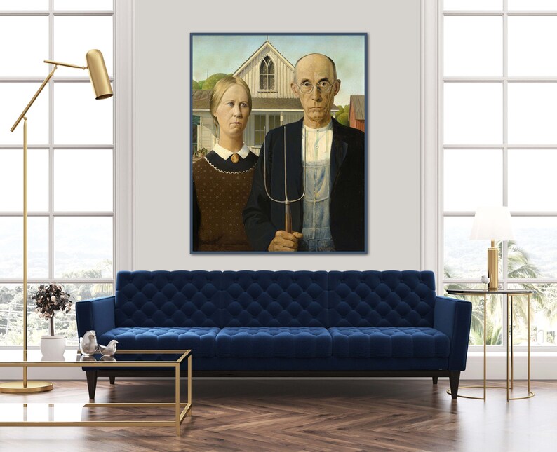 Grant Wood American Gothic 1930 Vintage Poster - Etsy