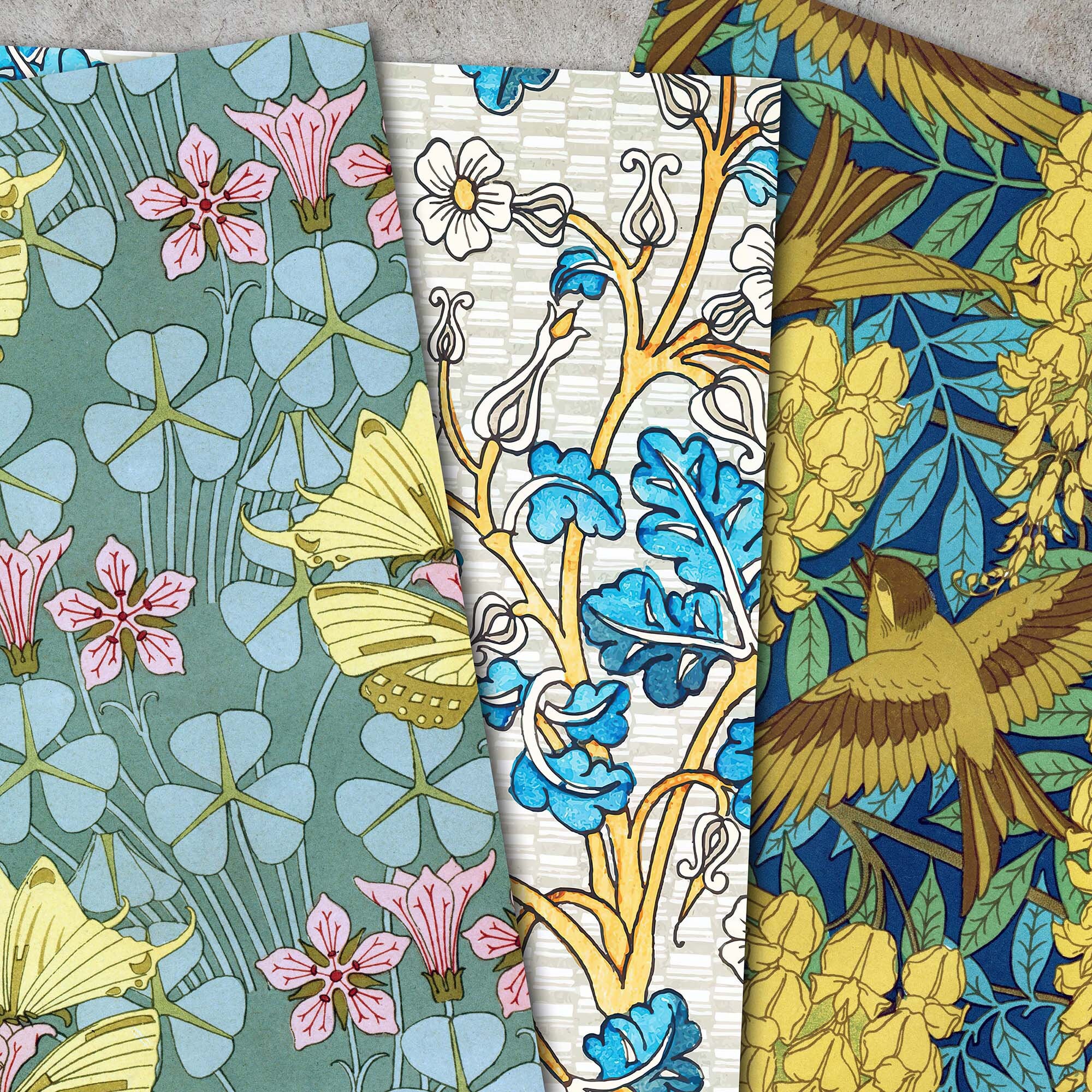 Vintage Art Nouveau Pattern William Morris Digital Paper - Etsy