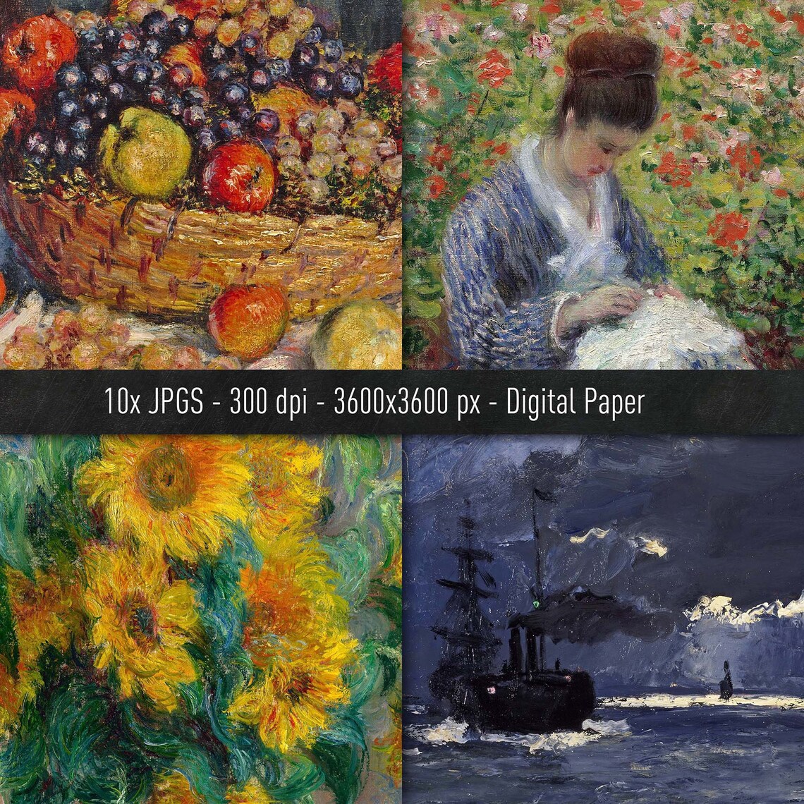 Claude Monet Vol.1 10 Different Images Digital Paper - Etsy