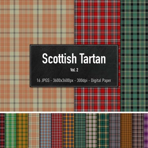 Scottish Tartan, Plaid Pattern, Vol.2, 16 Different Images, Digital ...