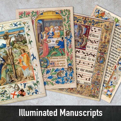 Grungy Damask Printable Paper Digital Vintage Medieval Pages - Etsy