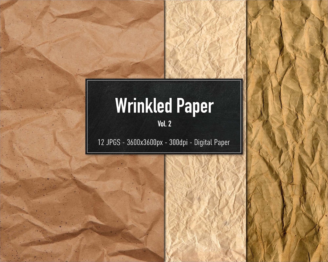 Wrinkled Paper, 12 Different Images, Vol. 2, Digital Paper, Instant ...