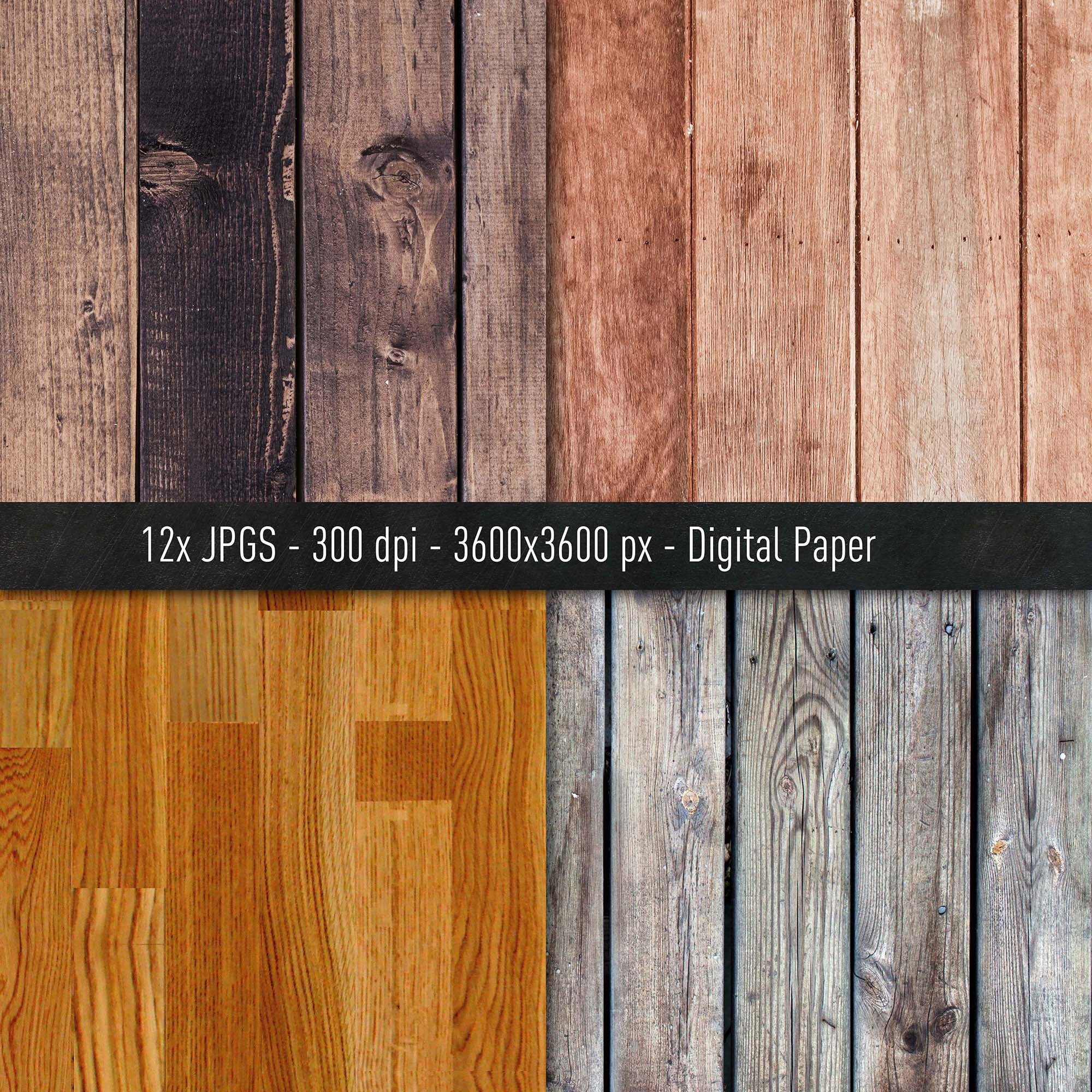 Wood Planks Vol. 2, 12 Different Images, Digital Paper, Instant ...