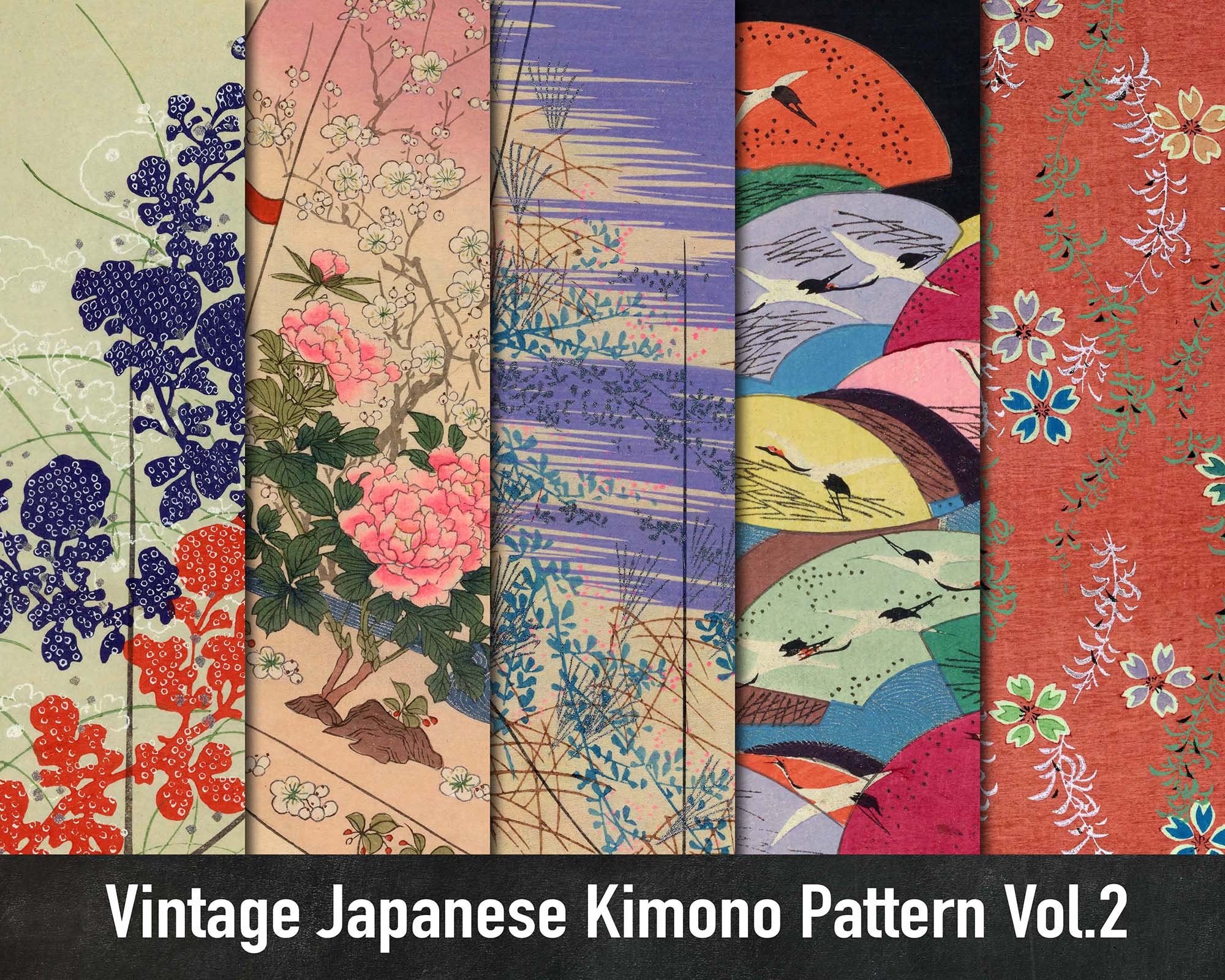 Vintage Japanese Kimono Design Patterns 10 Vintage - Etsy
