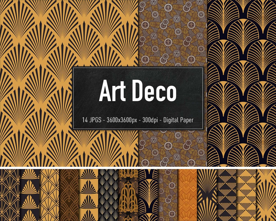 Art Deco Patterns, 14 Different Images, Digital Paper, Instant Download ...