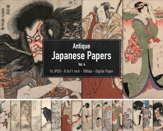 Antique Japanese Papers Digital Paper Vol.4 Vintage - Etsy