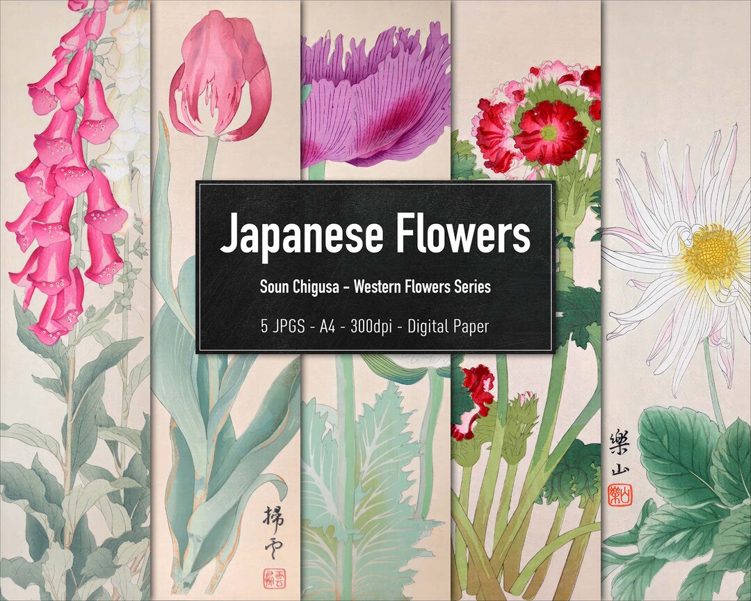 Japanese Flowers, Design by Soun Chigusa - Western Flowers Series ...