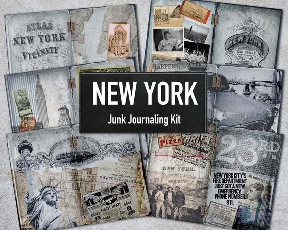 Junk Journaling Kit new York Printable Collage | Etsy