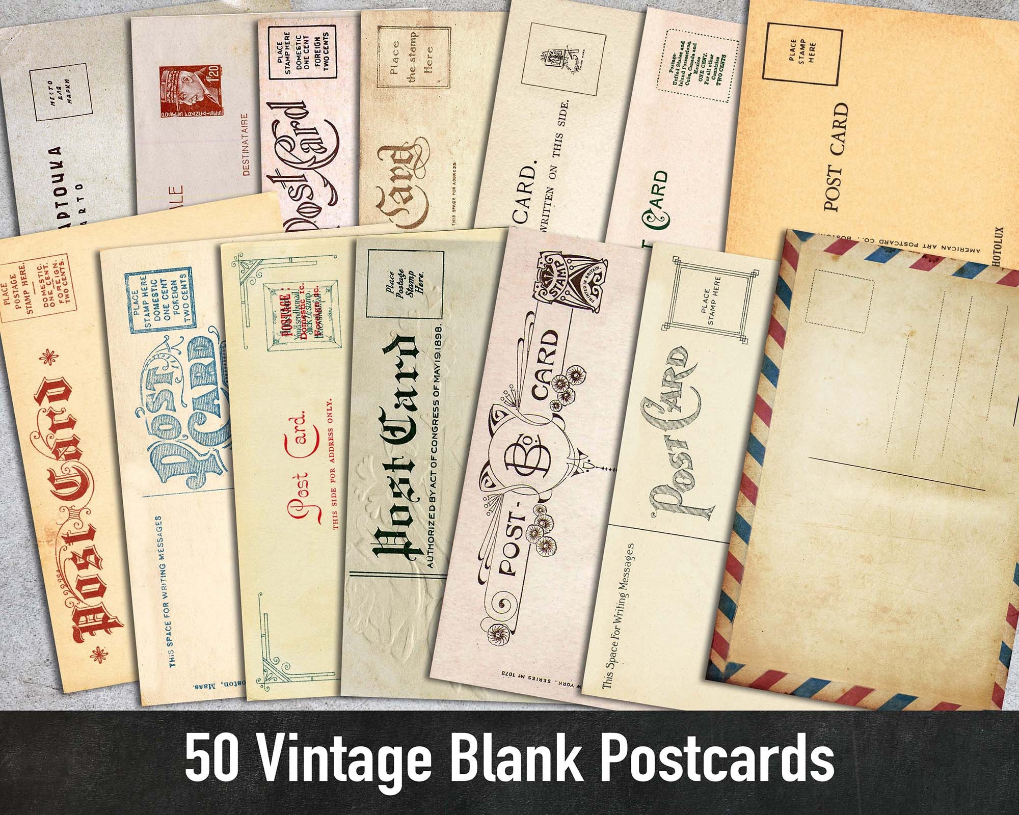 Blank Vintage Postcards