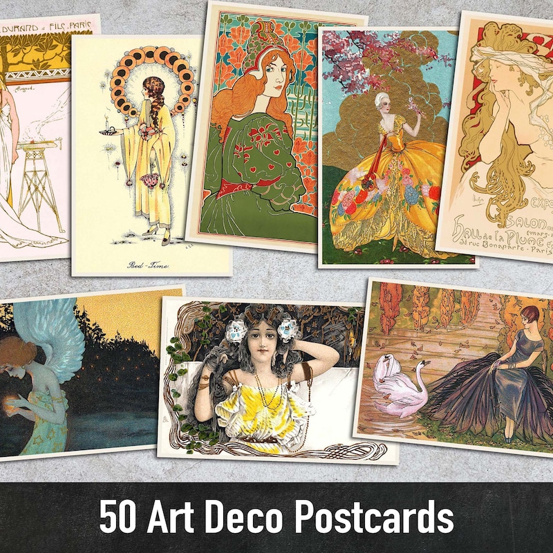 Art Deco Postcard - Etsy