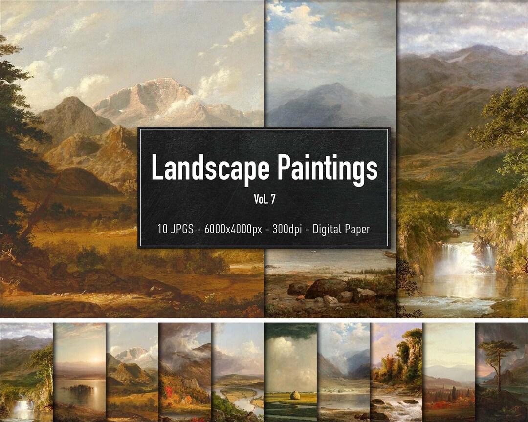 Landscape Paintings, 10 Hires Classic Oil Paintings Vol.7, Downloadable ...