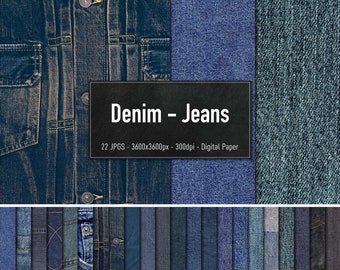 Denim Digital Paper | Etsy