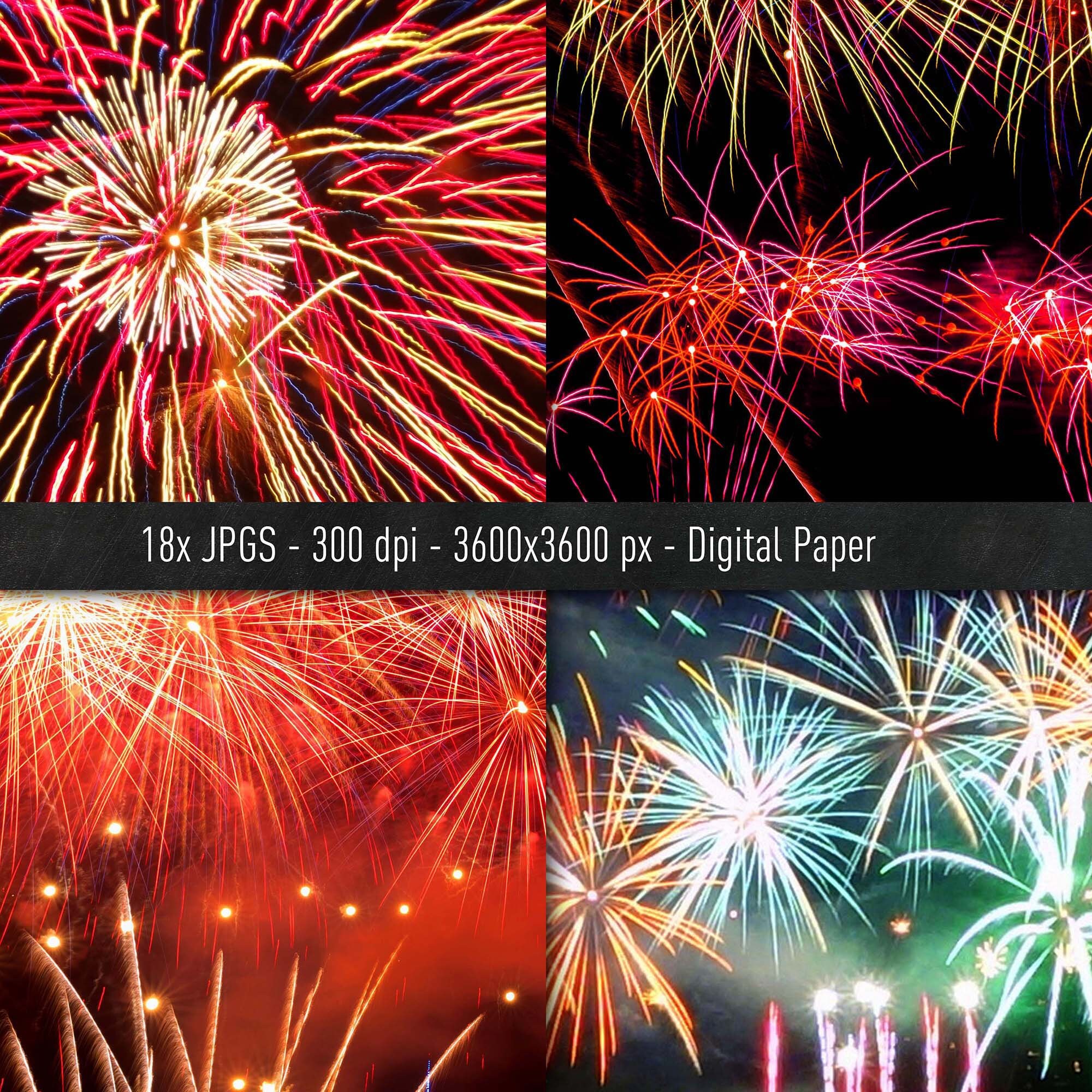 Fireworks 18 Different Images Digital Paper Instant | Etsy