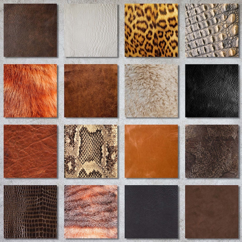 Animal Skin & Fur, 16 Different Real Images, Digital Paper, Instant ...