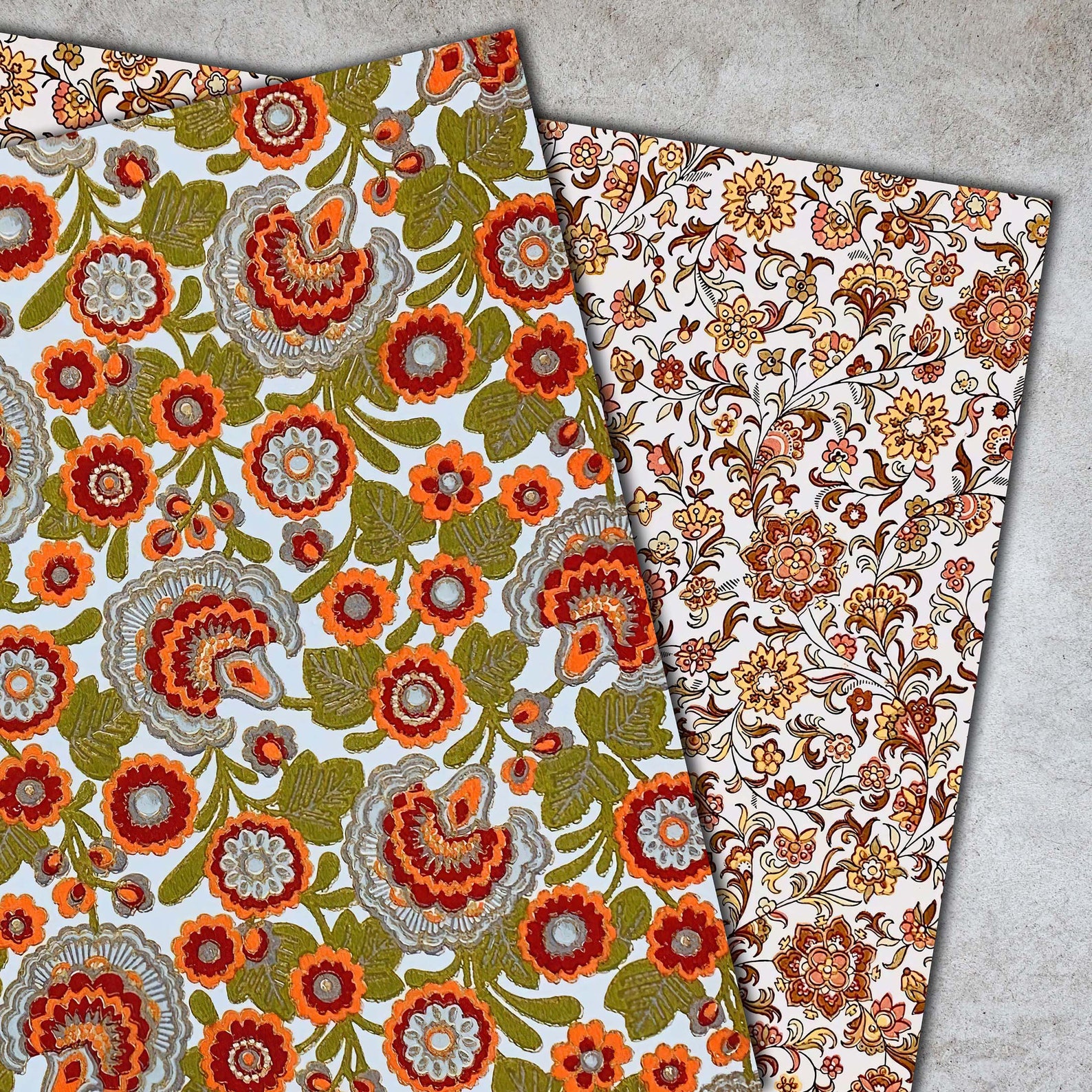 Retro Floral Wallpapers Digital Paper Vol.4 Instant | Etsy