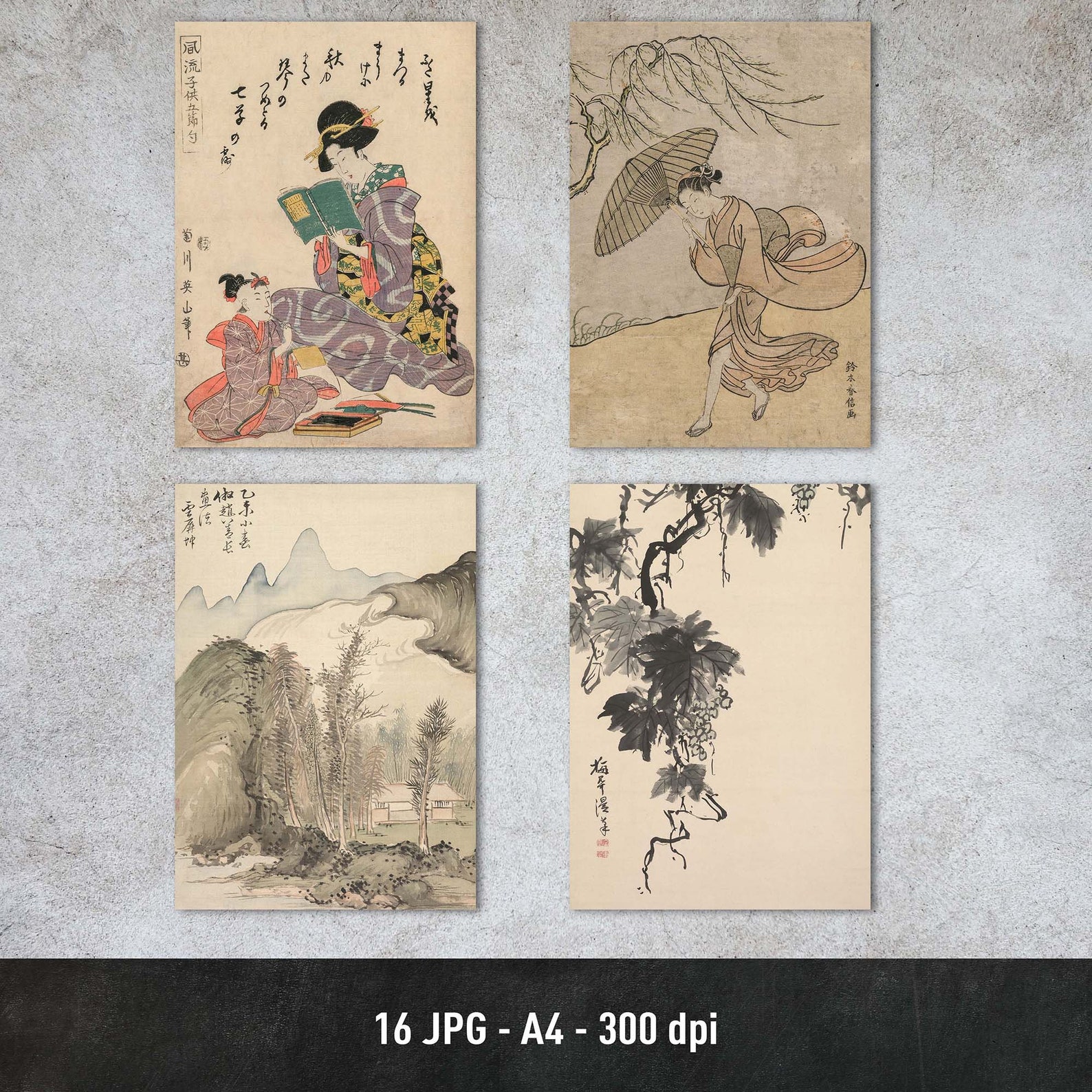 Antique Japanese Papers Digital Paper Vol.1 Vintage - Etsy