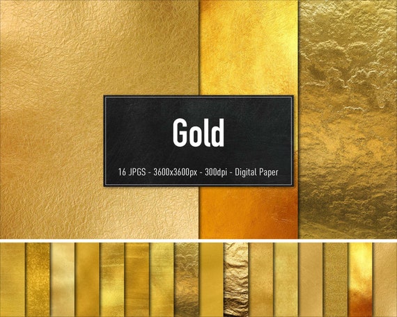 Gold Texture 16 Different Images Digital Paper Instant - Etsy