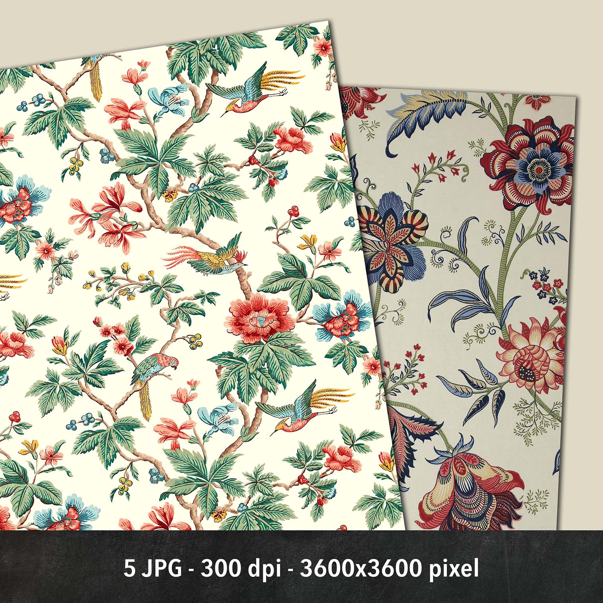 Retro Floral Wallpapers Digital Paper Vol.9 Instant - Etsy