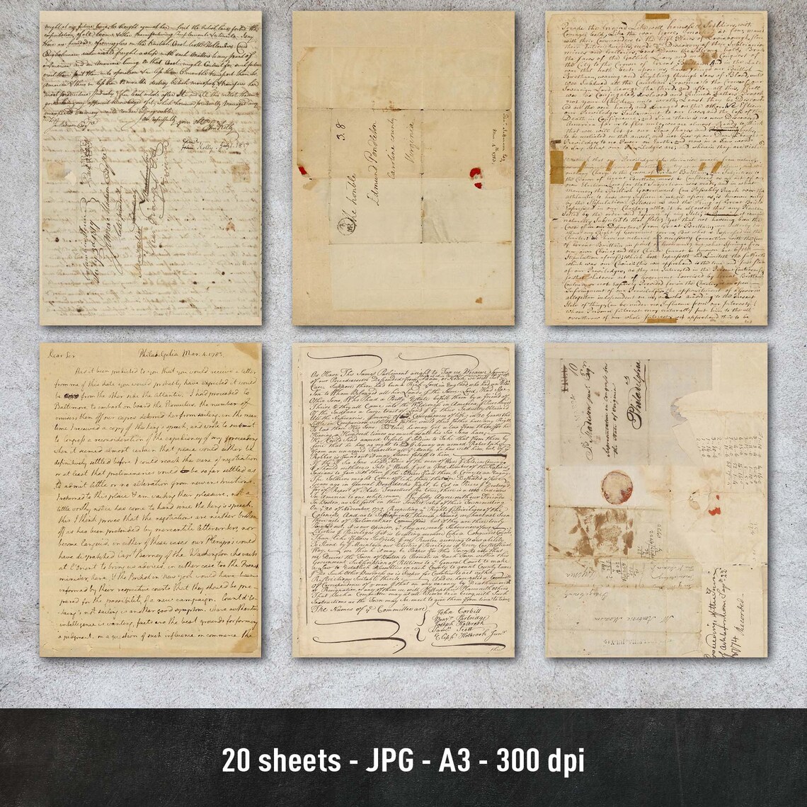 Old Handwritten Letters Vintage Digital Paper A4 Junk | Etsy