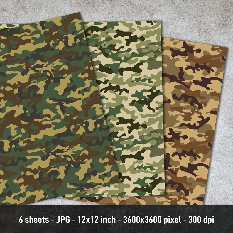 Camouflage Pattern Vol.1 Army Camo Design Digital Paper - Etsy