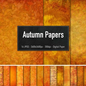 Autumn Paper, Fall Texture Backdrop, 16 Different Images, Digital Paper ...