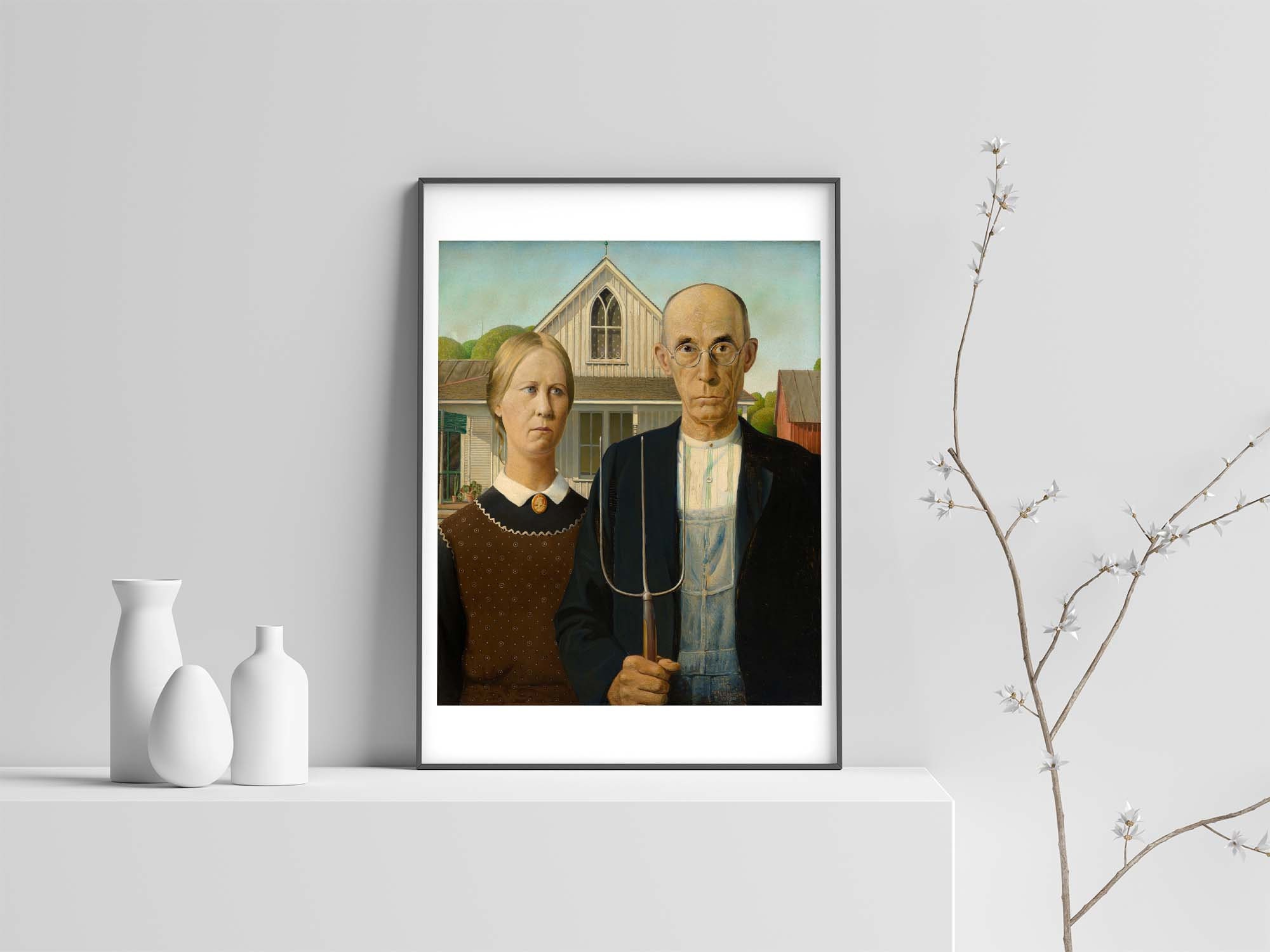Grant Wood American Gothic 1930 Vintage Poster | Etsy
