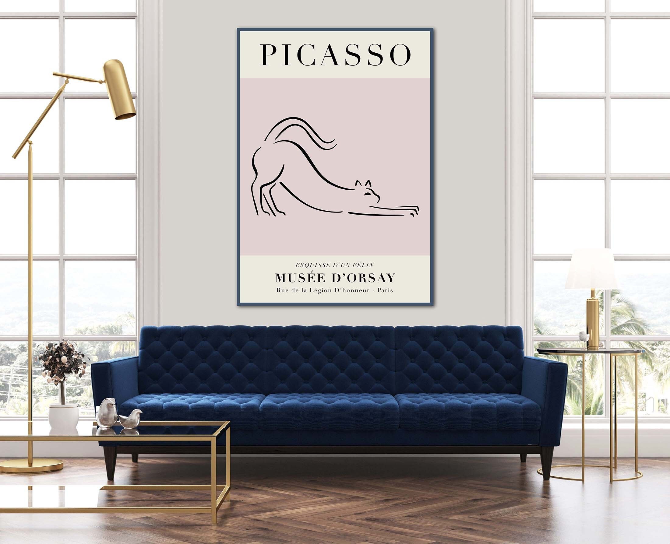 Picasso the Cat Exhibition Vintage Line Art Poster - Etsy
