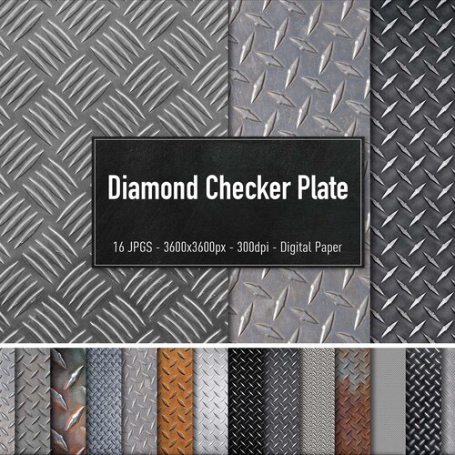 Diamond Checker Plate 16 Different Images Digital Paper - Etsy