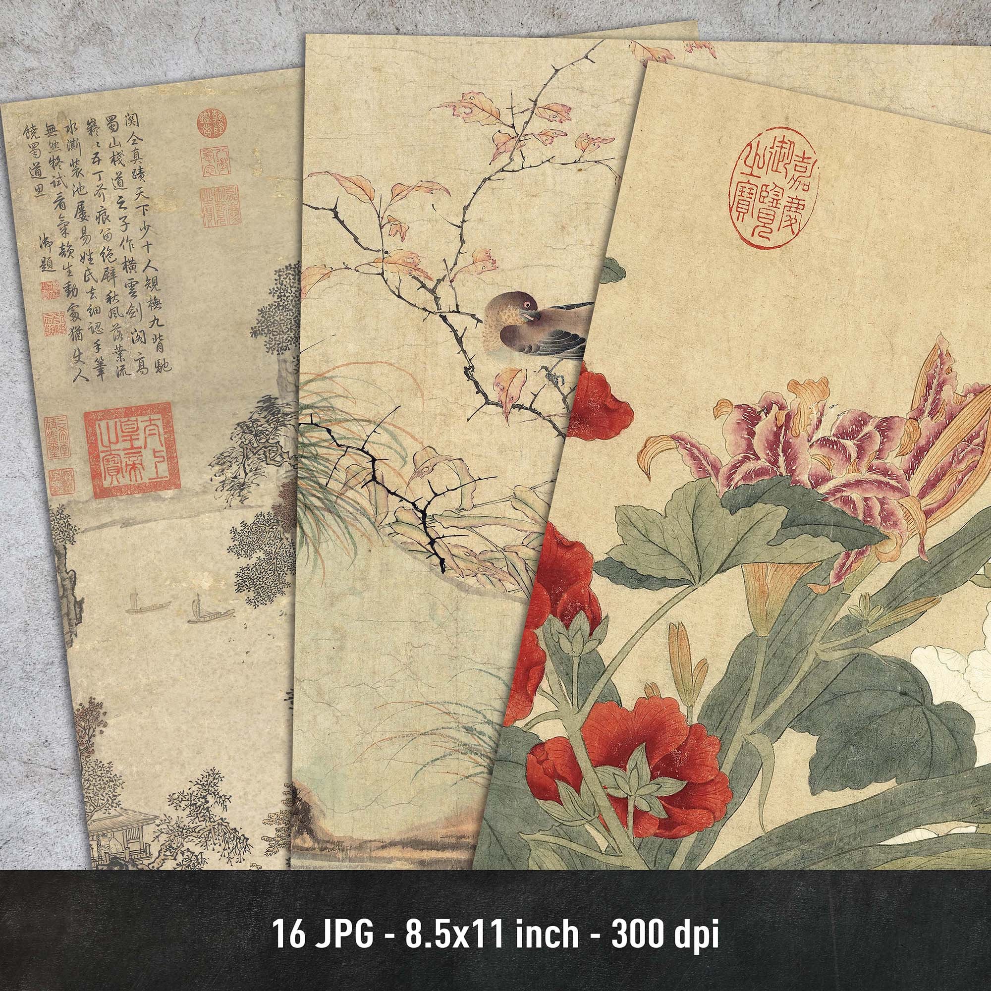 Antique Chinese Papers Digital Paper Vol.1 Vintage - Etsy