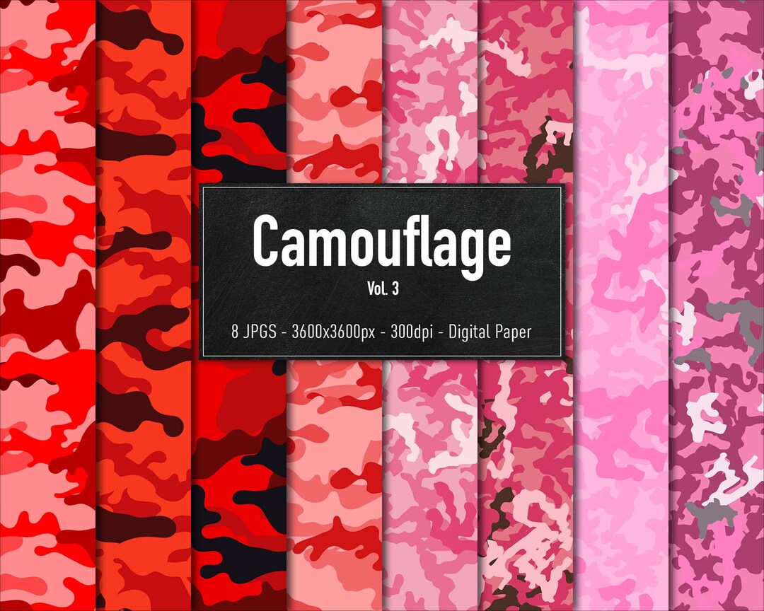 Camouflage Pattern, Vol.3, Army Camo Design, Digital Paper, Instant ...