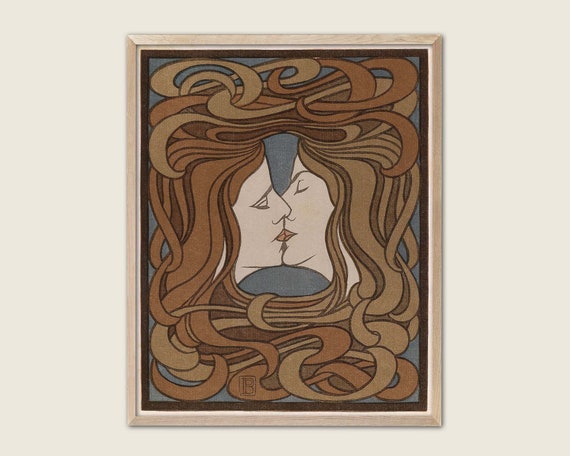 Peter Behrens the Kiss Printable Art Nouveau Poster | Etsy