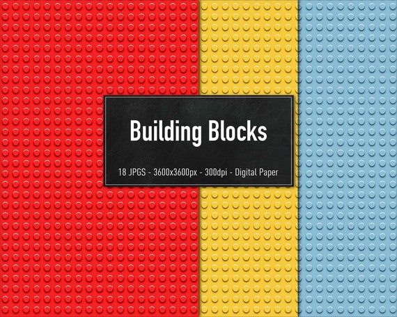 Building Blocks 18 Different Colors Digital Paper Instant | Etsy