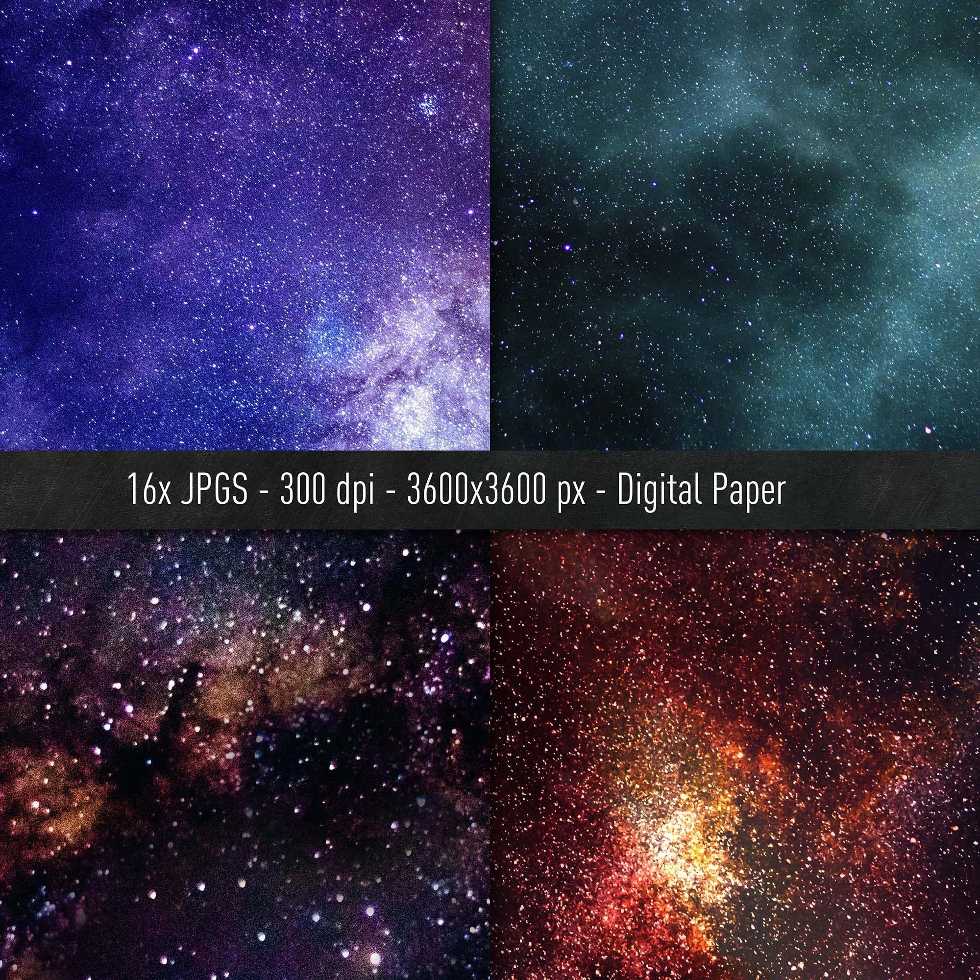 Galaxy, 16 Different Images, Digital Paper, Instant Download - Etsy