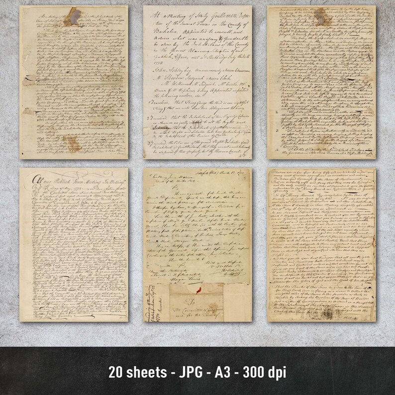 Old Handwritten Letters Vintage Digital Paper A4 Junk | Etsy